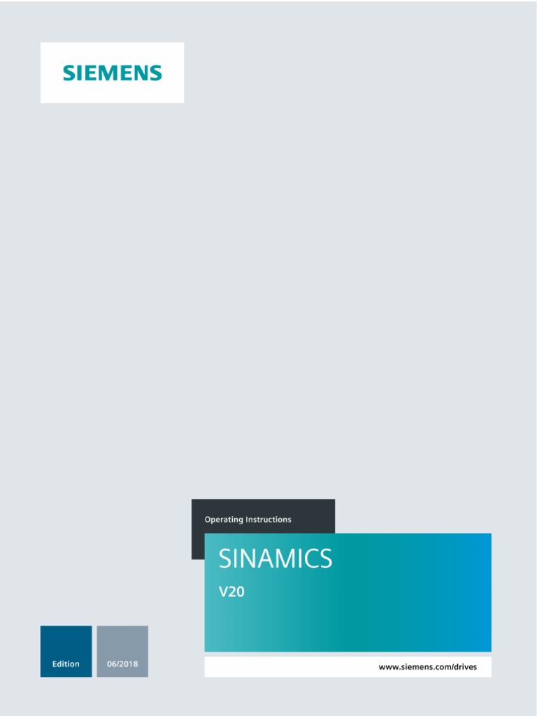 Siemens Sinamics V20 Manual 06 2018 | PDF | Electrostatic Discharge ...
