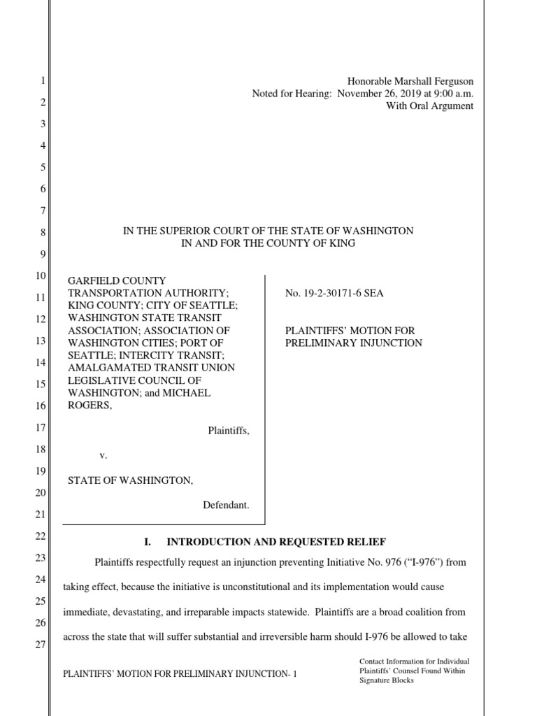 Motion For Injunction | PDF | Public Transport | Injunction
