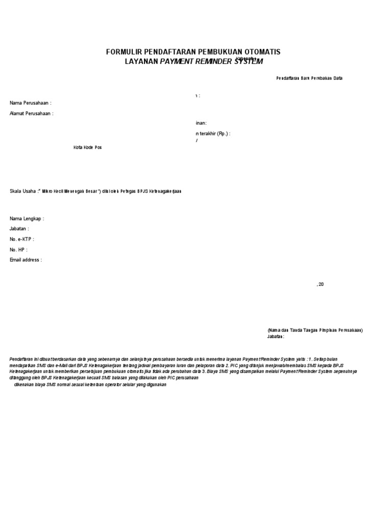 Form Registrasi PRS | PDF