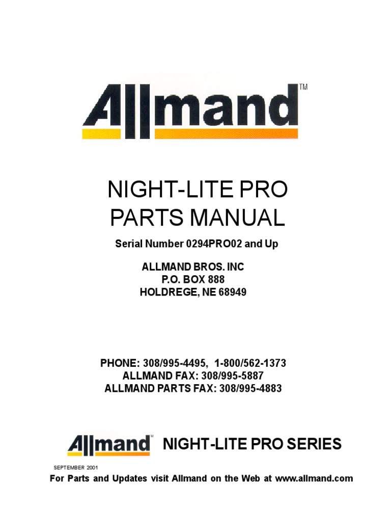 Night-Lite Pro Parts Manual | PDF | Nut (Hardware) | Screw