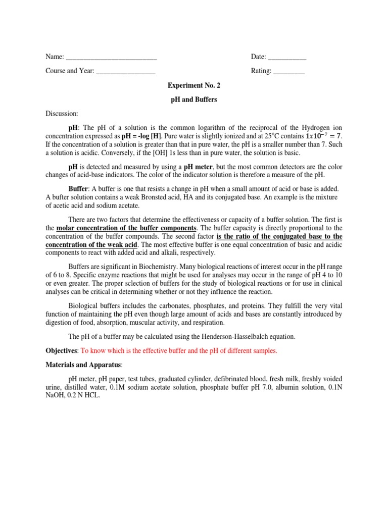 Bio Chem Labbb Edit | PDF | Buffer Solution | Ph