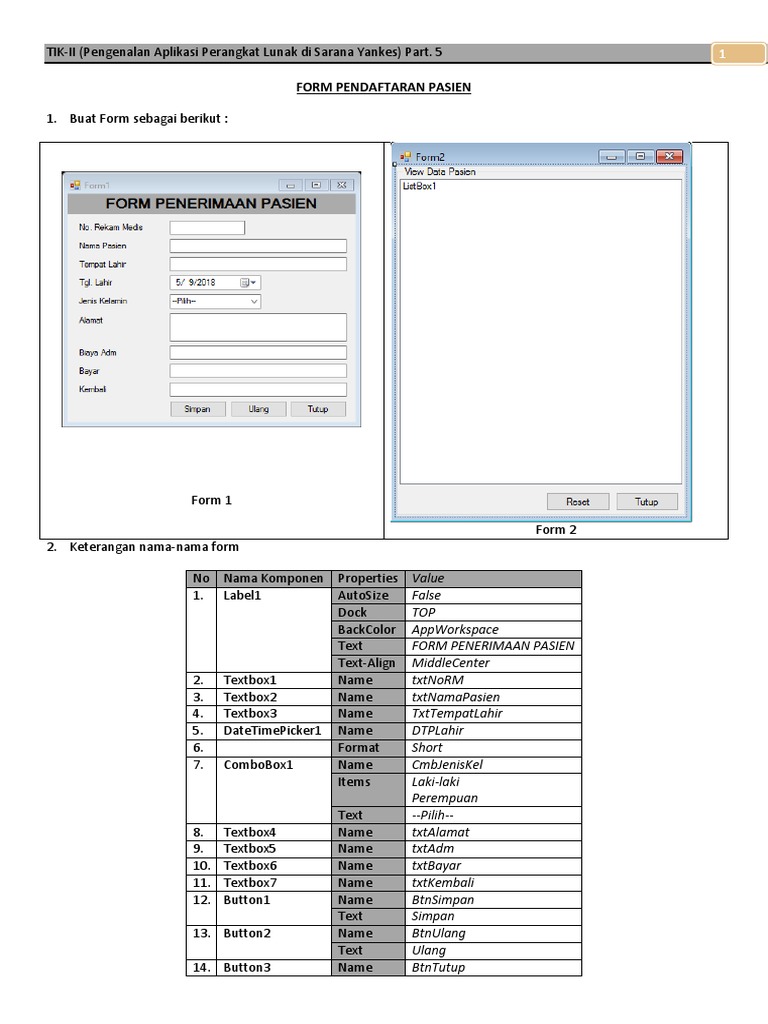 Form Pendaftaran Pasien | PDF | Computing