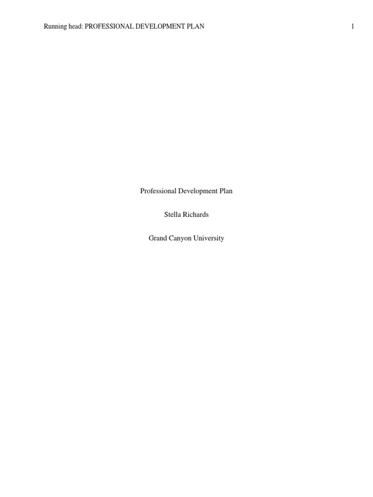 Running Head: Professional Development Plan 1 | PDF | Professional Development | Learning