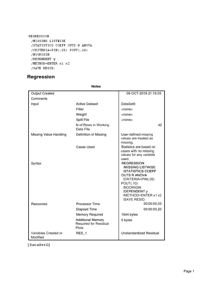 Output Benar | PDF | Errors And Residuals | Regression Analysis