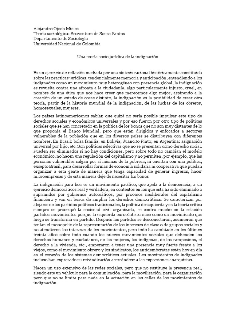 Qué Entiende Por Teoría de La Indignación | PDF | Democracia ...