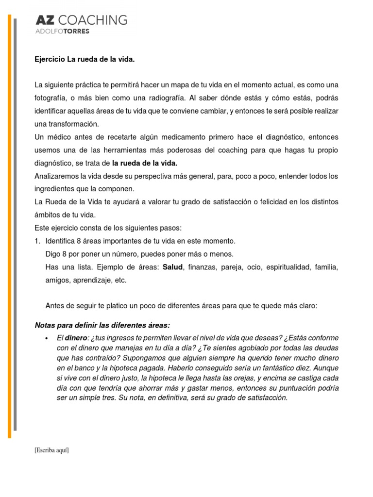 Mod1 Ejercicio Rueda de La Vida PDF | PDF | Amor | Aprendizaje