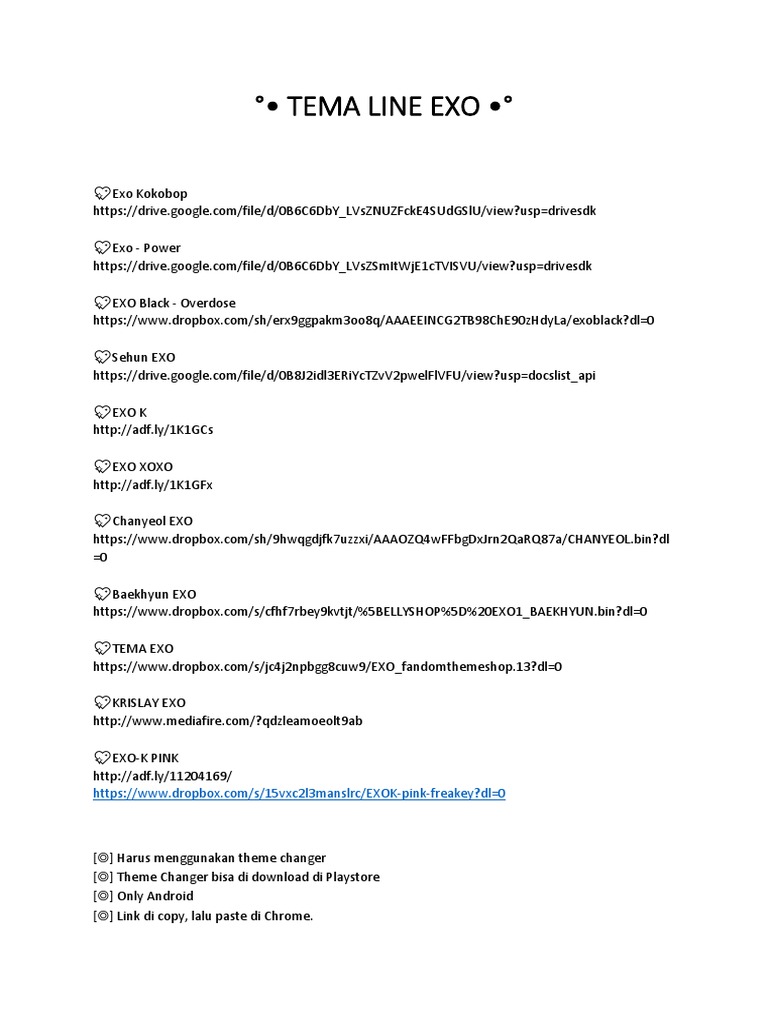 EXO Theme Collection for Android Devices | PDF