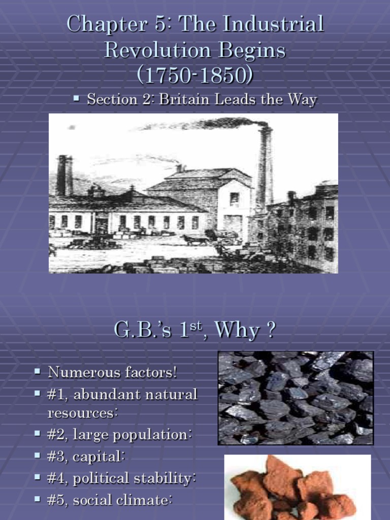 Chapter 5: The Industrial Revolution Begins (1750-1850) : Section 2 ...