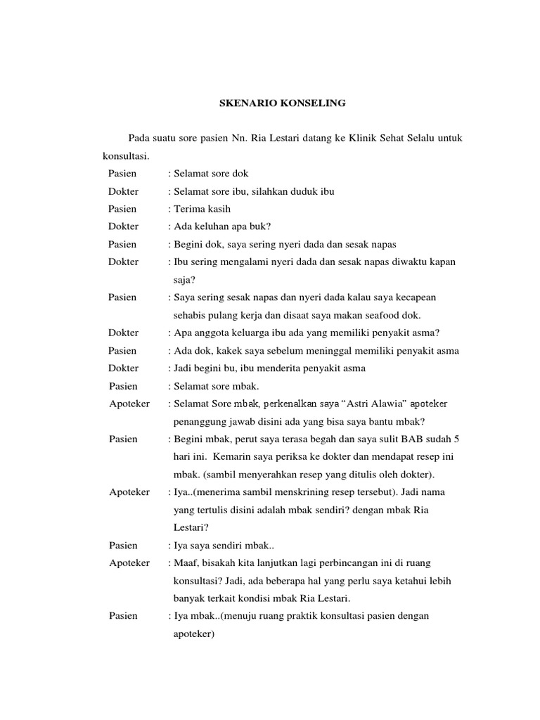 Skenario Konseling | PDF | Kesehatan Holistik