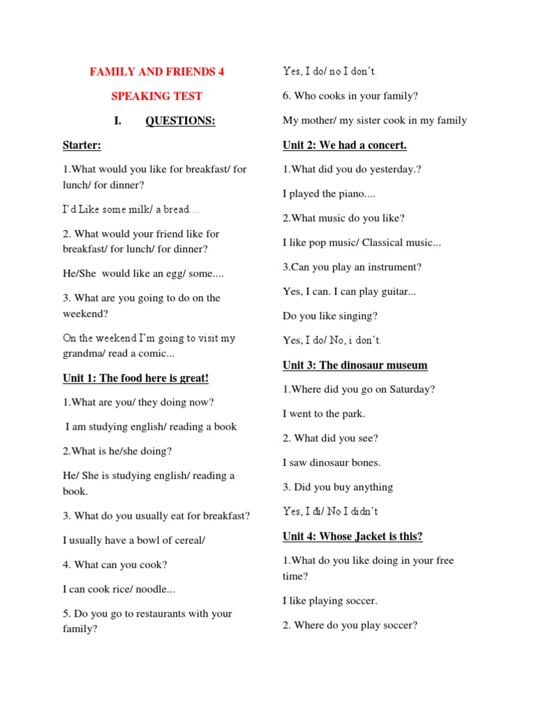 Speaking Test - Fa 4 | PDF | Eating Behaviors Of Humans | Food And Drink