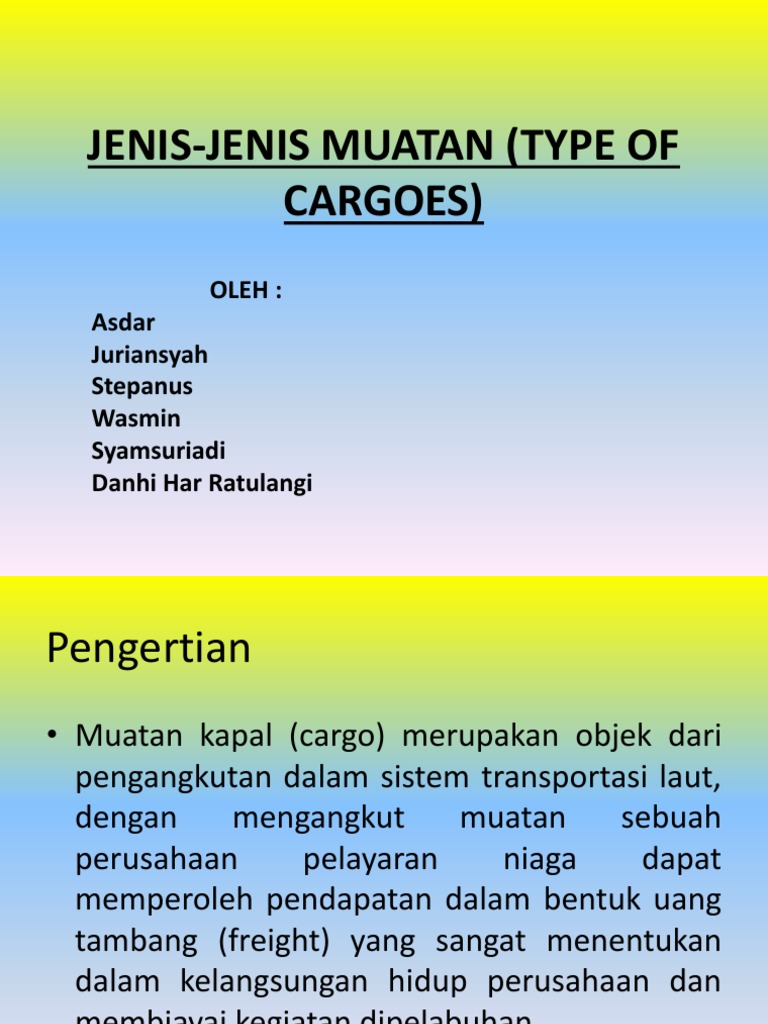 Jenis-Jenis Muatan (Type of Cargoes) | PDF