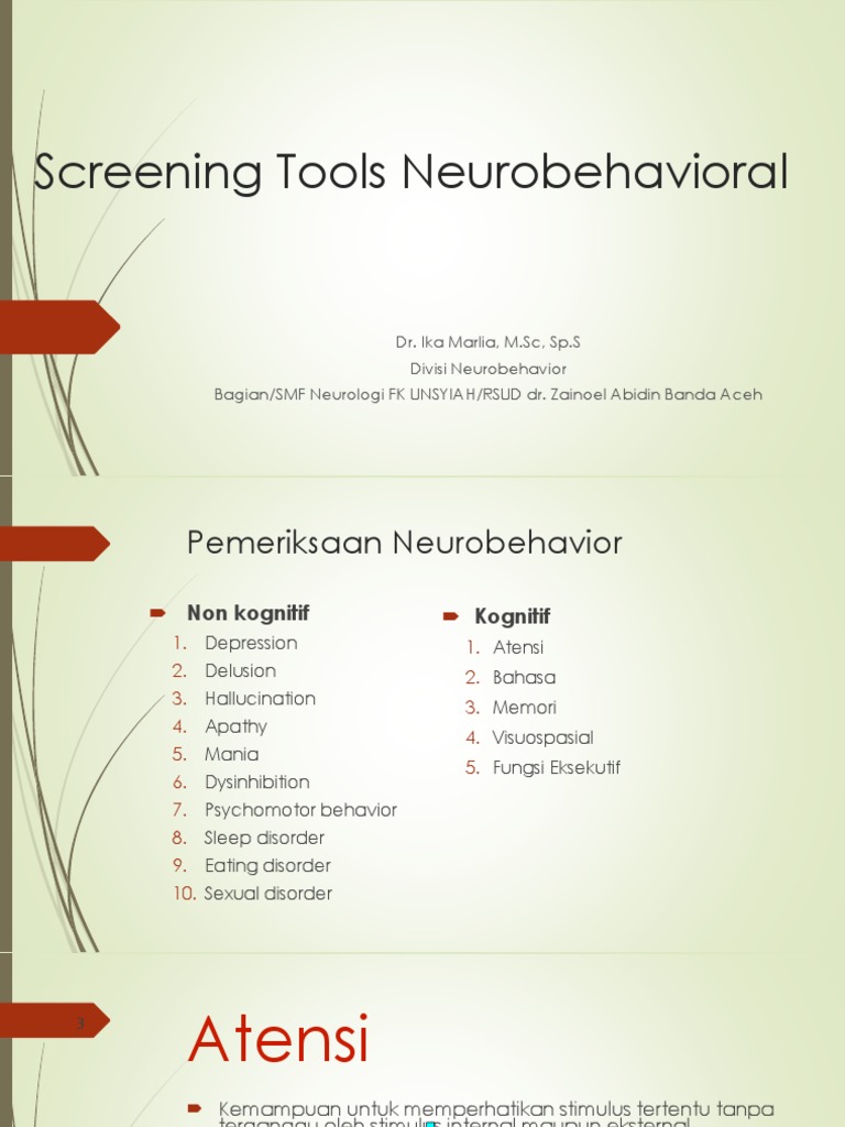 Screening Tools Neurobehavioral | PDF
