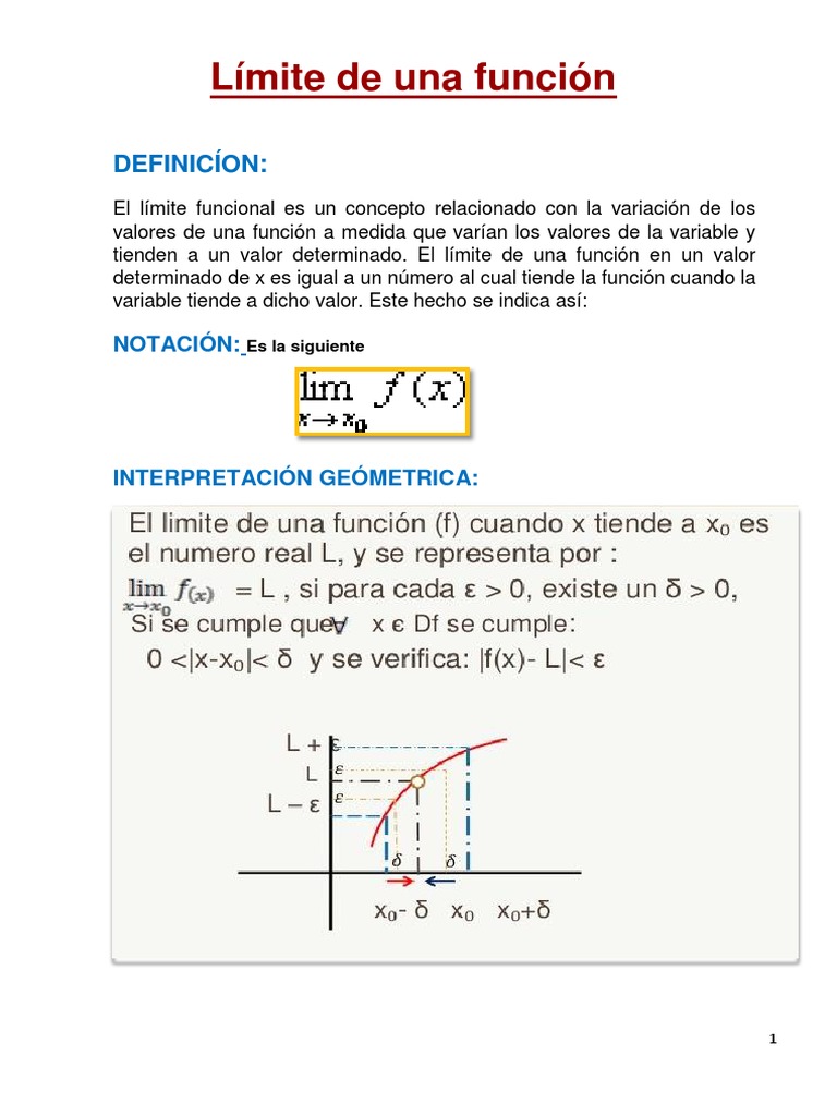 Definición y Propiedades de Límites | PDF | Límite (Matemáticas ...