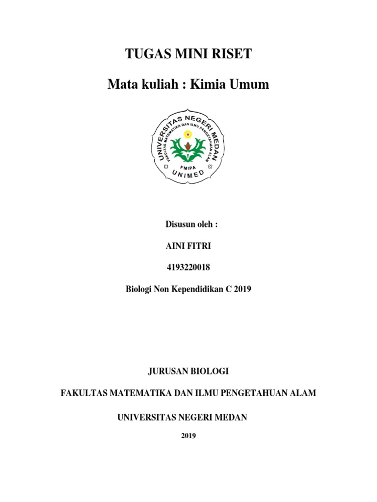 Mini Riset Kimia Umum Aini Fitri | PDF