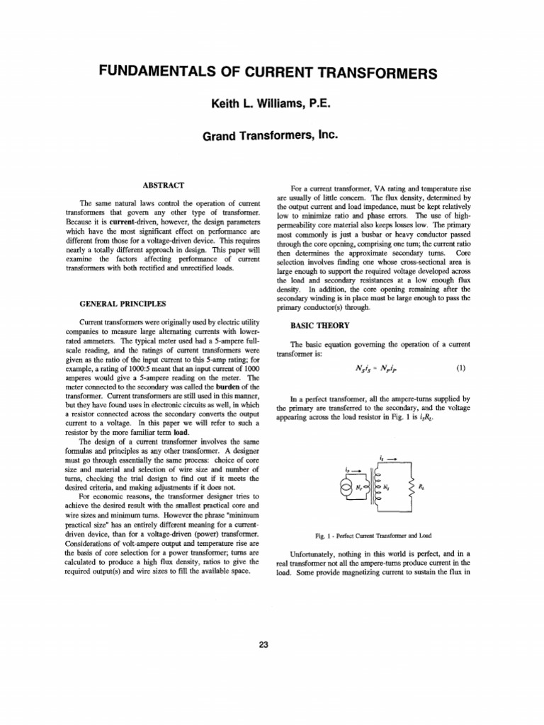 Current Transformer Fundamental | PDF | Transformer | Rectifier