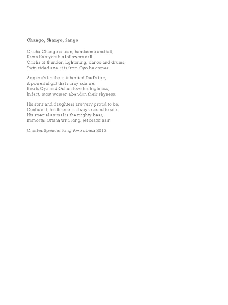 Chango: The Orisha of Thunder, Lightning, Dance and Drums | PDF ...