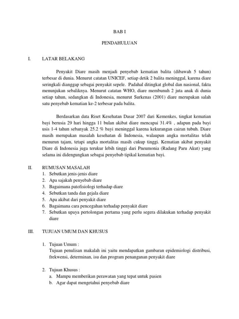 Makalah Diare | PDF | Kesehatan Holistik