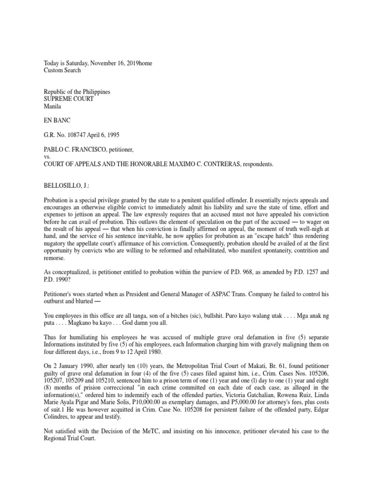 A Case of Probation | PDF | Probation | Sentence (Law)