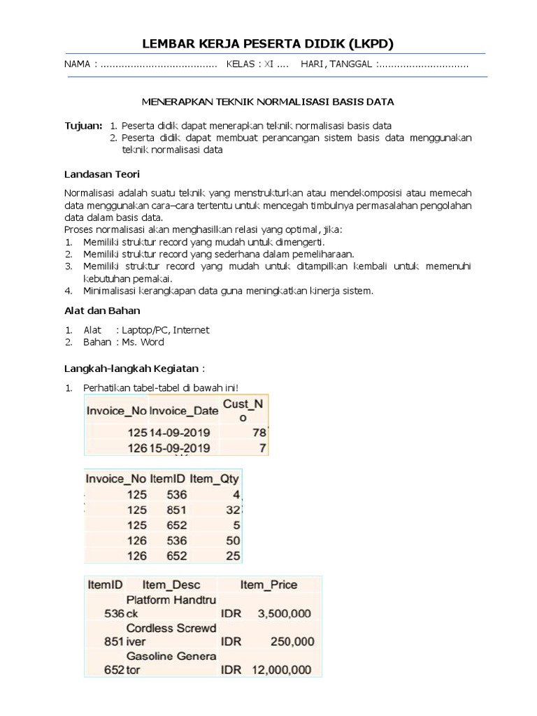 3.3 LKPD Basis Data 1 | PDF