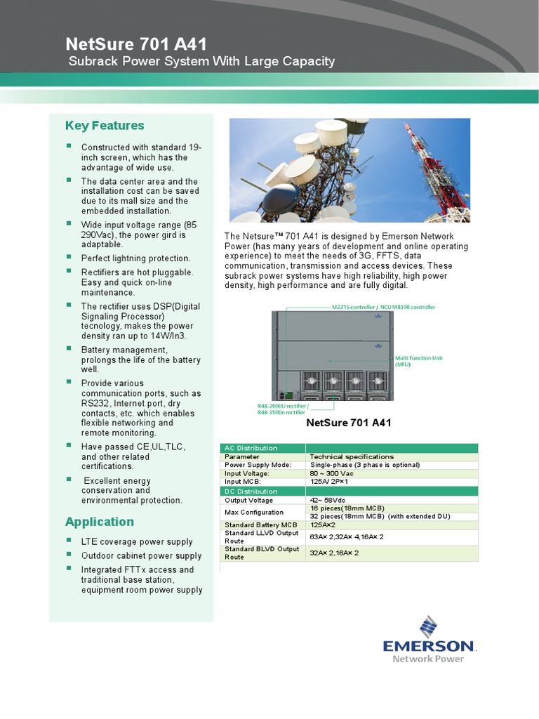 Netsure 701 A41 (Brochure) PDF | PDF | Power Supply | Rectifier