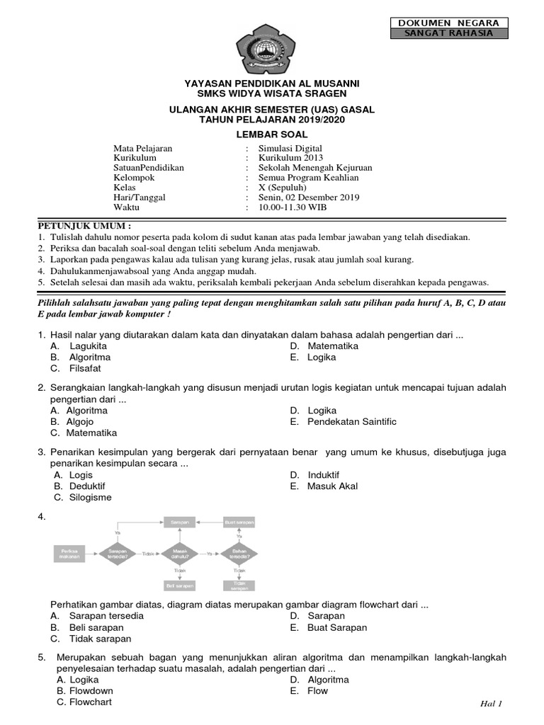 Soal Uas Simdig | PDF