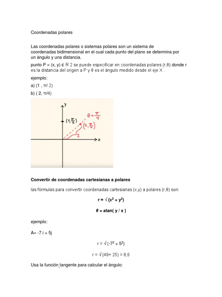 Introducción a las coordenadas polares: definición, representación y ...