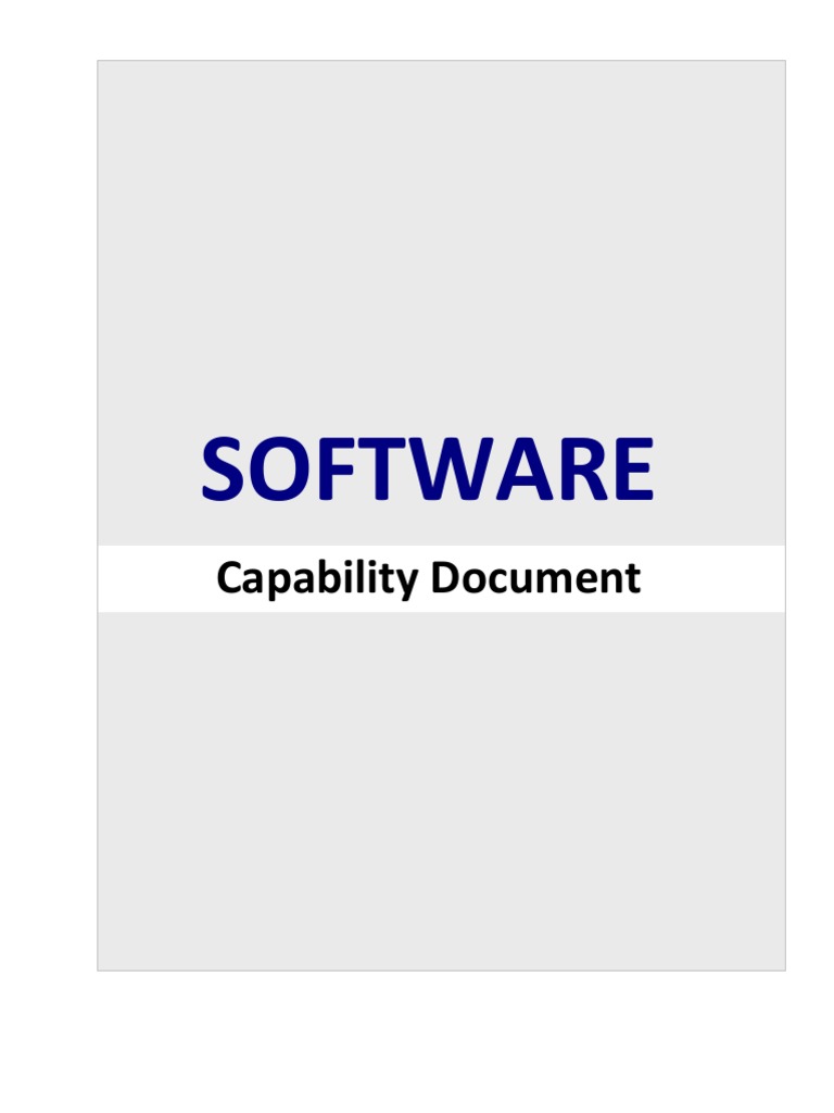 A Comprehensive Software Capability Document Covering Methodologies ...