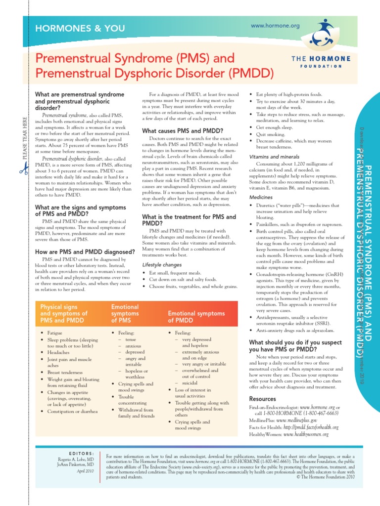 Pms and PMDD | PDF | Premenstrual Syndrome | Gynaecology