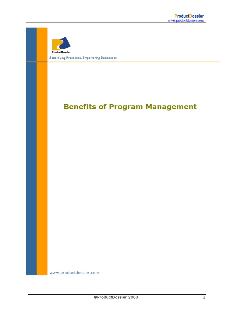 Benefits of Program Management | PDF | Information Science ...