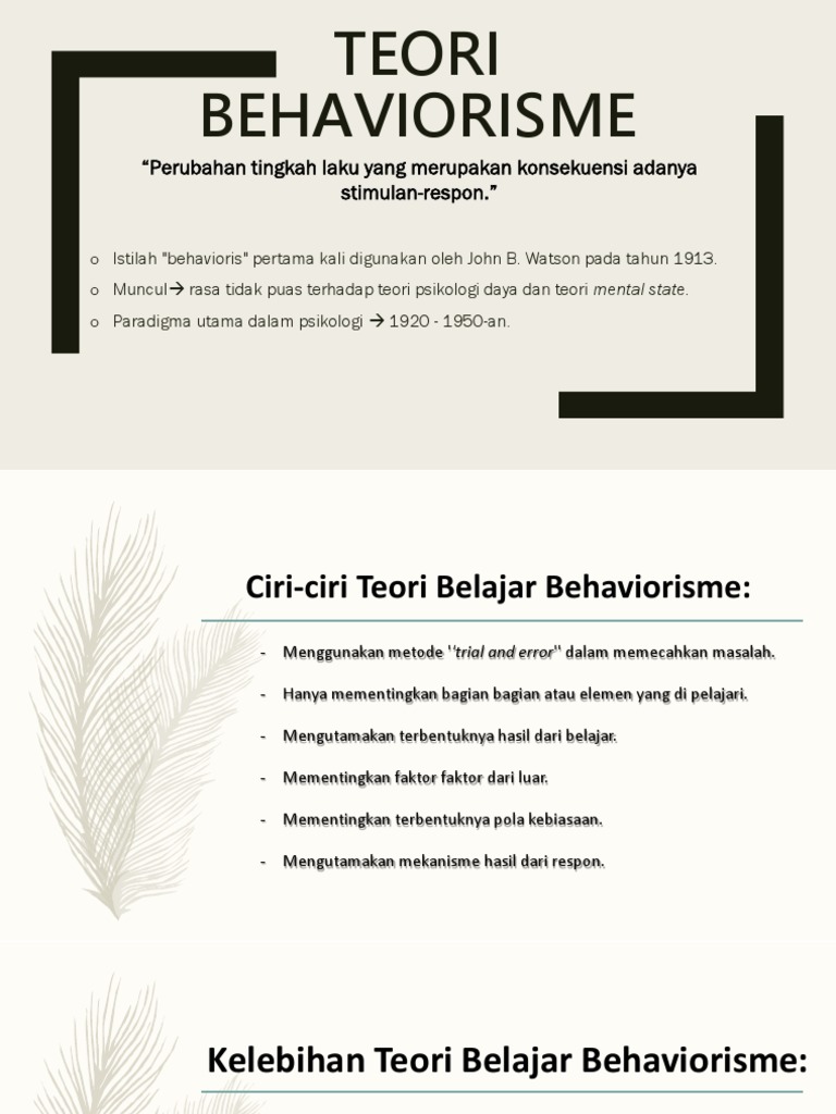 Teori Belajar Behaviorisme | PDF