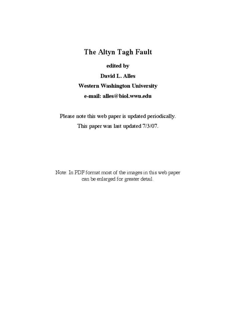 Altyn Tagh Fault Overview and Geology | PDF | Geography | Physical Sciences
