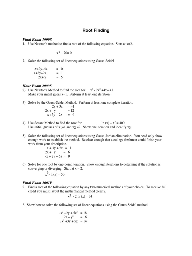Final Exam 1999S: Root Finding | PDF | Theoretical Computer Science ...