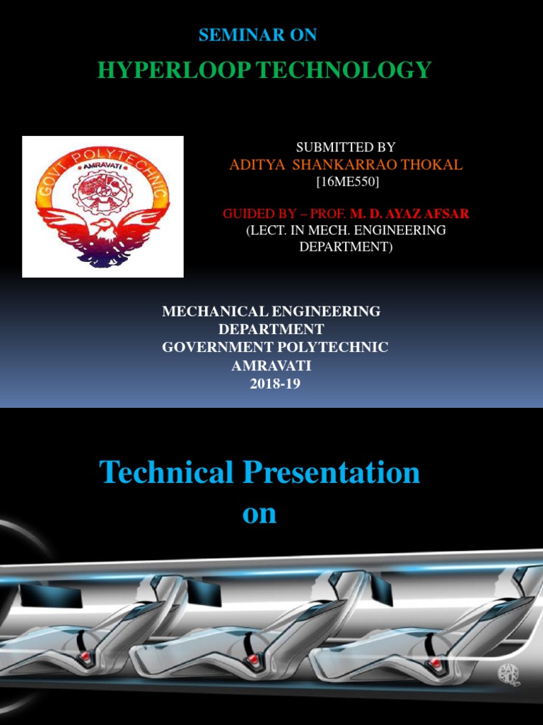 Hyperloop Technology: Seminar On | PDF | Hyperloop | Transport
