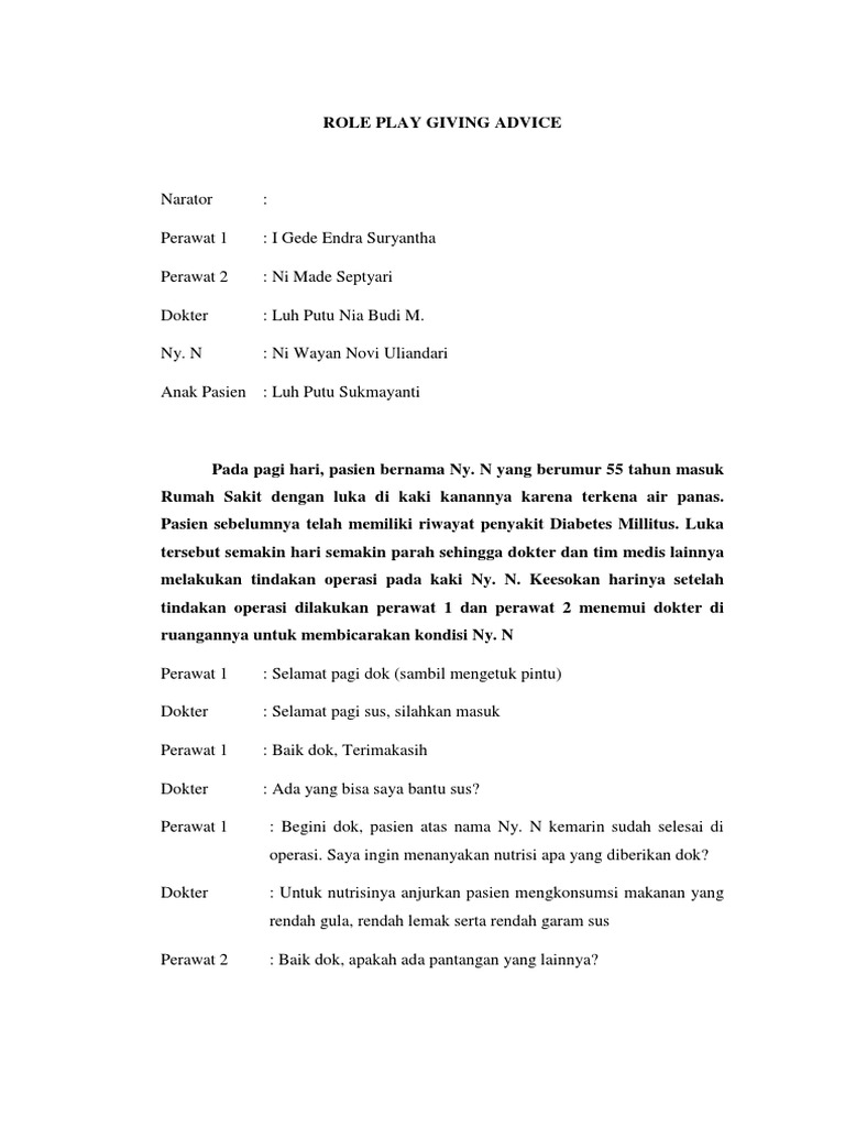 Role Play Giving Advice | PDF