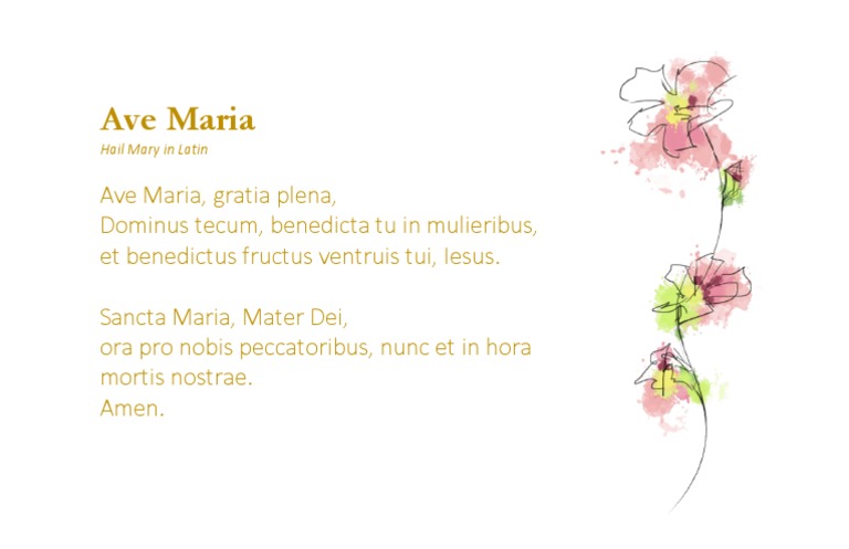 Latin Hail Mary Prayer Text | PDF
