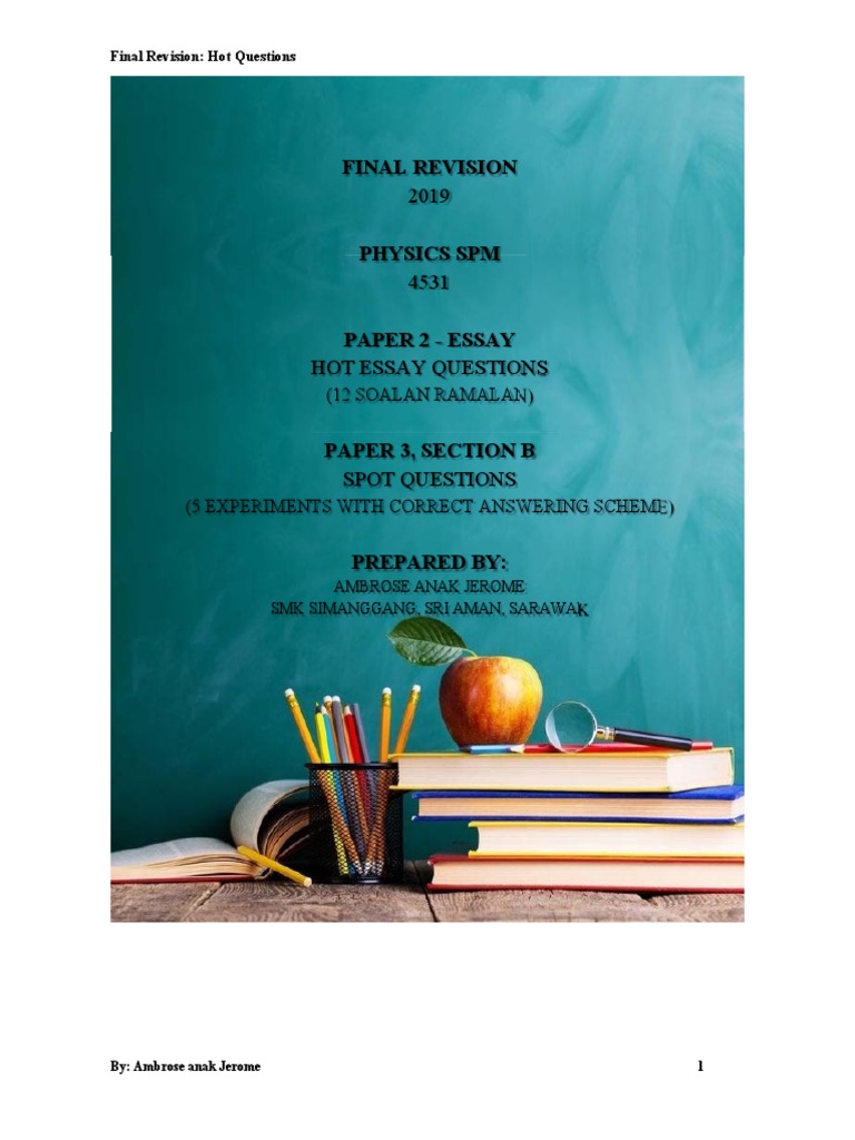 Physics SPM Hot Essay Questions Guide | PDF | Science & Mathematics