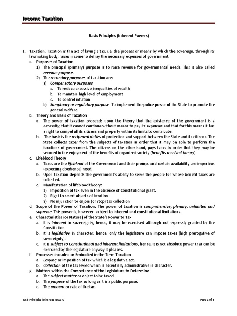 Basic Principles (Inherent Powers) | PDF | Eminent Domain | Police ...