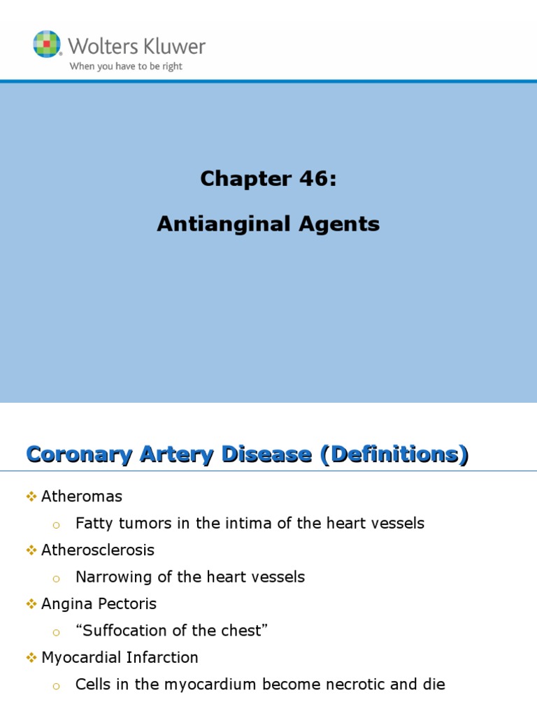Chapter 46 Antianginal Agents | PDF | Cardiac Muscle | Atheroma