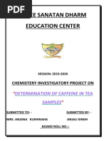 Chemistry Investigatory Project Class-12 | PDF | Caffeine | Tea