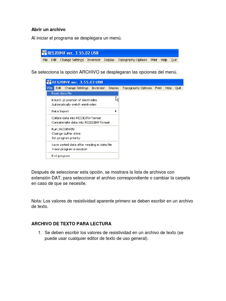 Res2dinv Resumen | PDF | Método de elementos finitos | Archivo de computadora