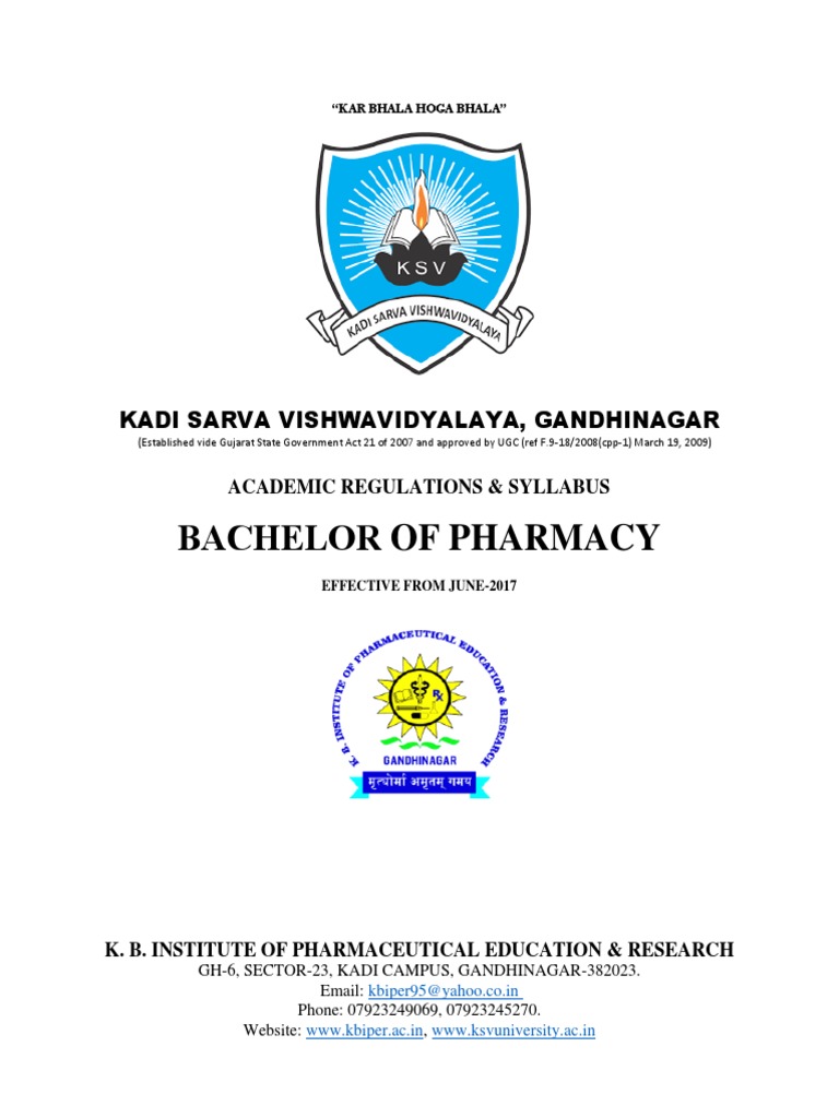 B.PHARM SEMESTER I To IV SYLLABUS NEW PCI 2017 PDF | PDF | Course ...