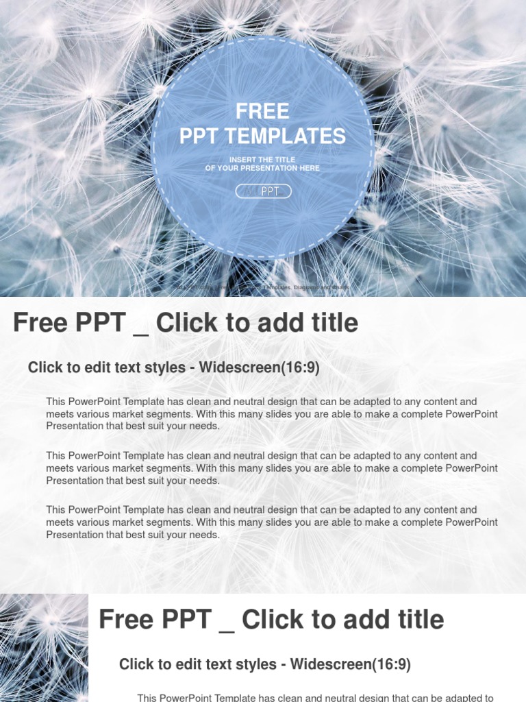 Black and White Dandelion Seeds With Natural Background PowerPoint ...