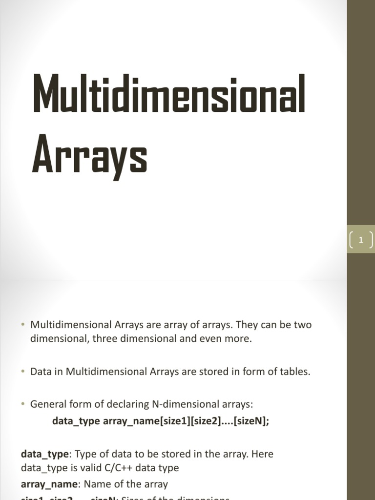 Multidimensional Arrays Ajay Pdf Array Data Type Array Data Structure