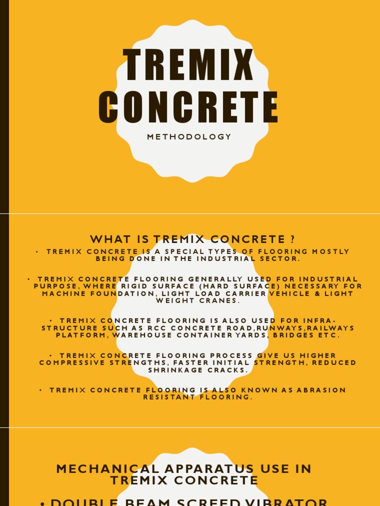 A detailed methodology for installing tremix concrete flooring ...