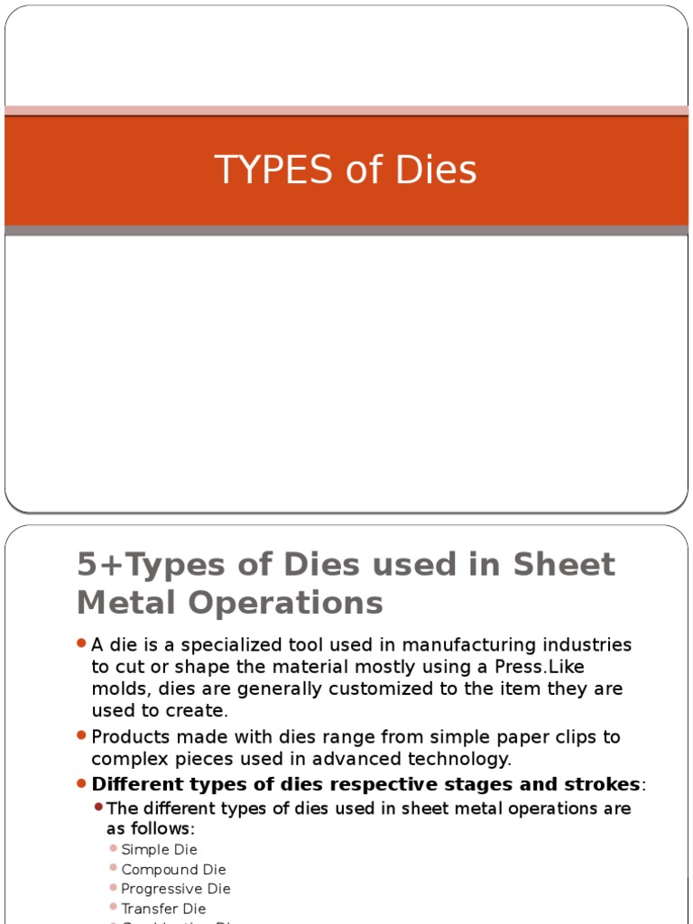 S04-Types of Dies | PDF | Sheet Metal | Procedural Knowledge