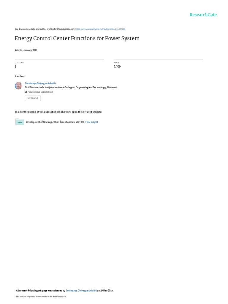 Energy Control Center Functions For Power System | PDF | Scada ...