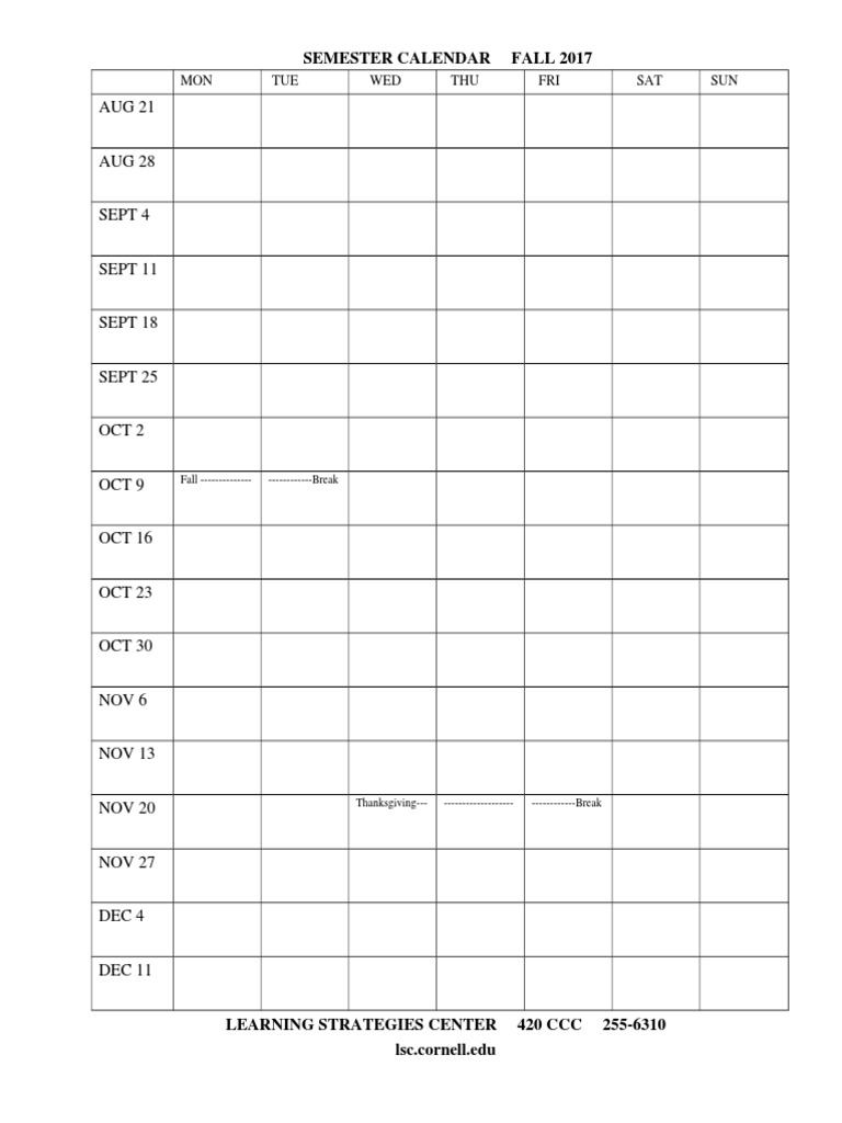 FALL 2017 Calendar | PDF