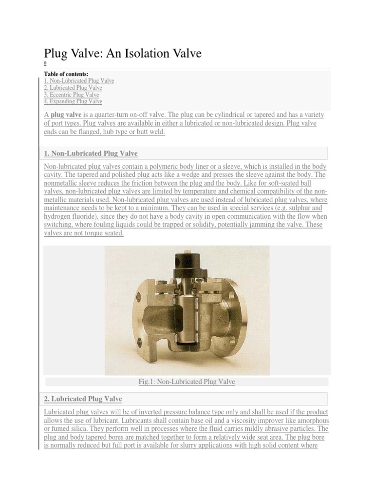 Plug Valves Details | Download Free PDF | Valve | Electrical Connector