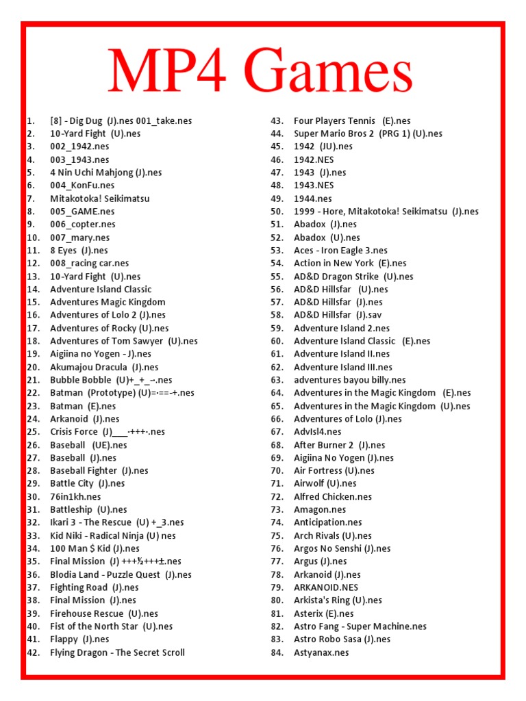 MP4 Games | PDF | Video Game Franchises | Video Games