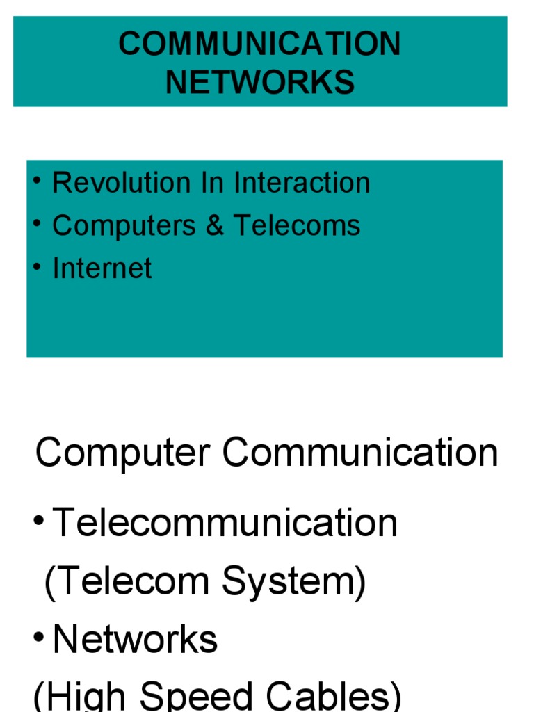 Overview Of Communication Networks Pdf
